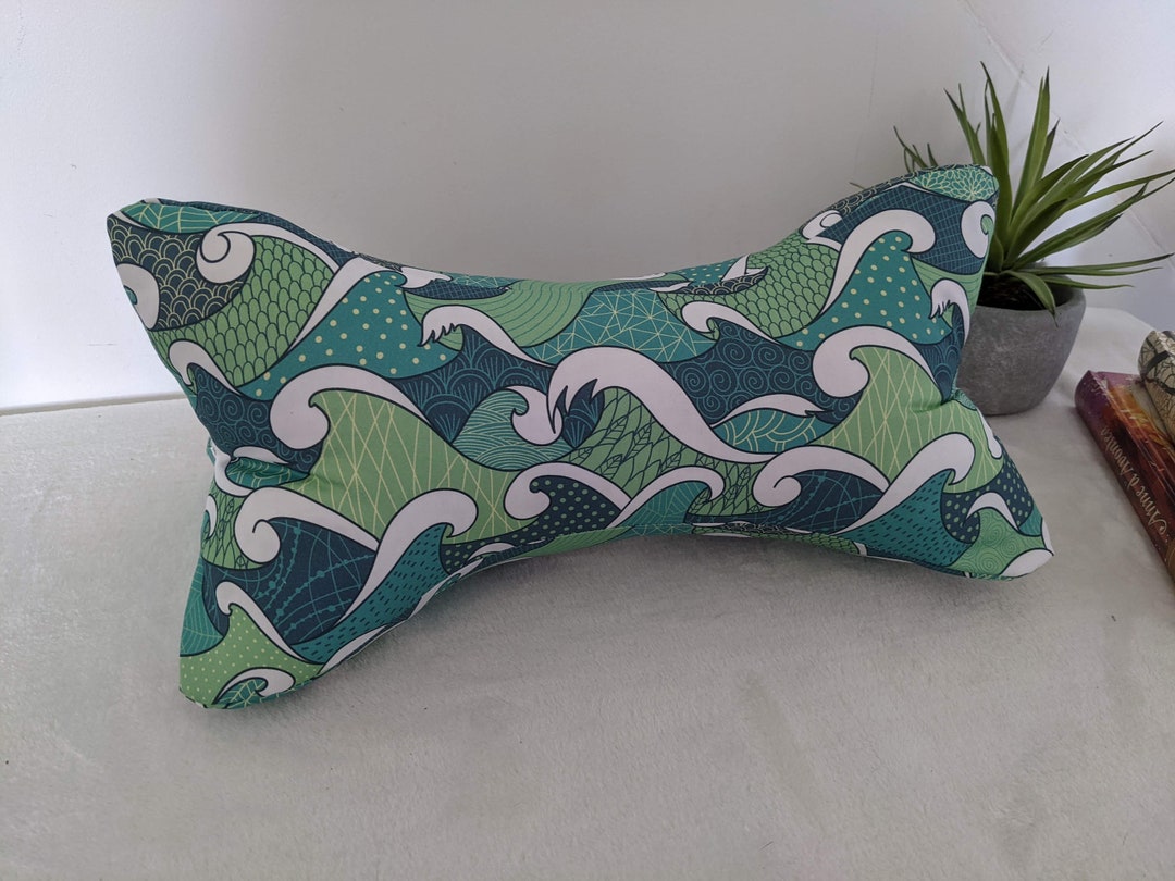 Reading Bone Cushion Japanese Green Waves Book Cushion Neck Wedge ...