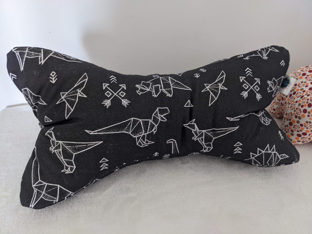 Black Dinosaur Origami Reading Cushion in Organic Cotton Made in France ...