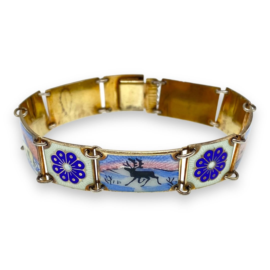 David Andersen Sterling Silver Enamel Bracelet, Circa 1950's, Signed. - Etsy