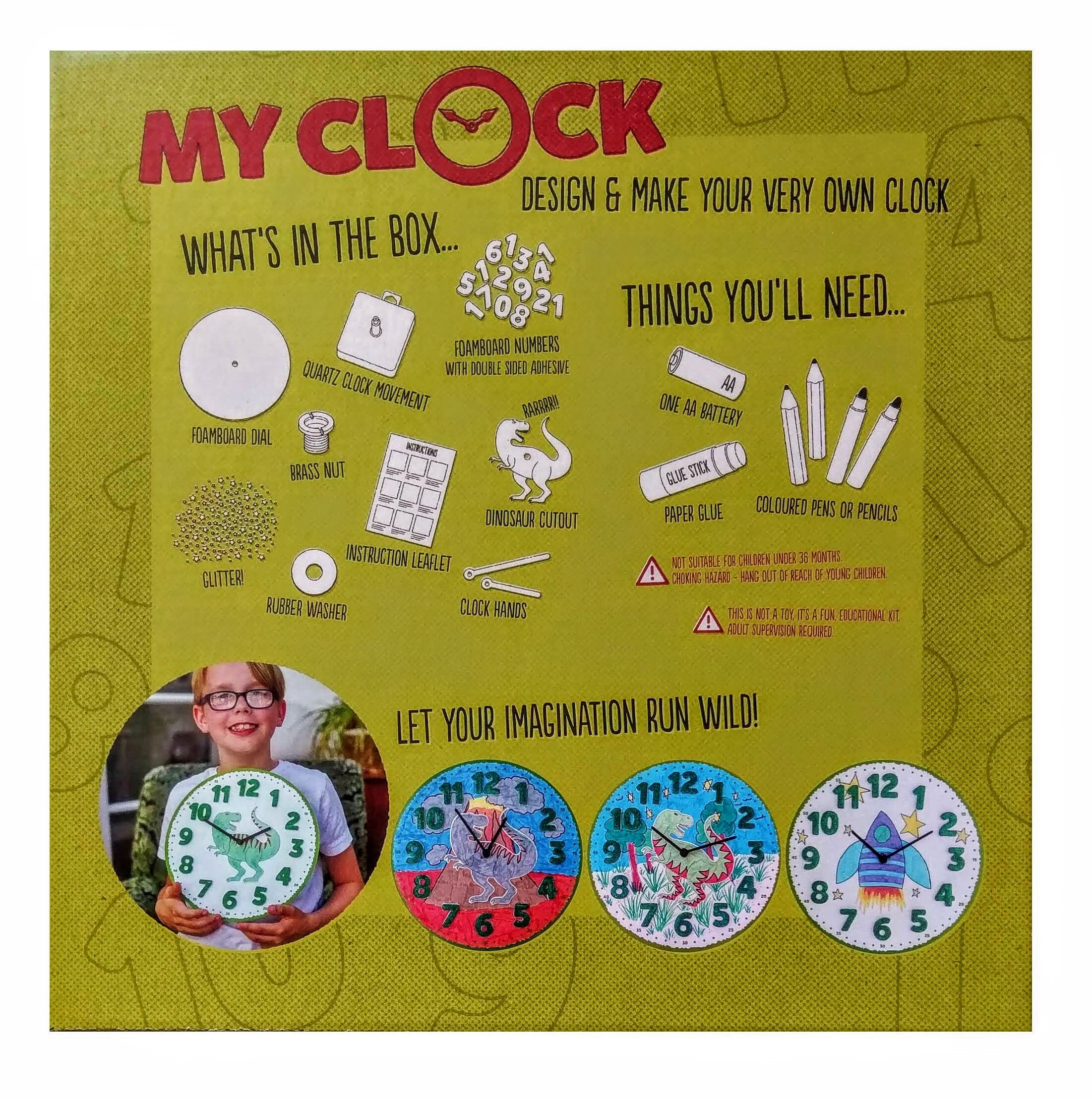 Dinosaur Clock, Clock Kit, Craft Kit, Crafts for Kids, Crafts for ...