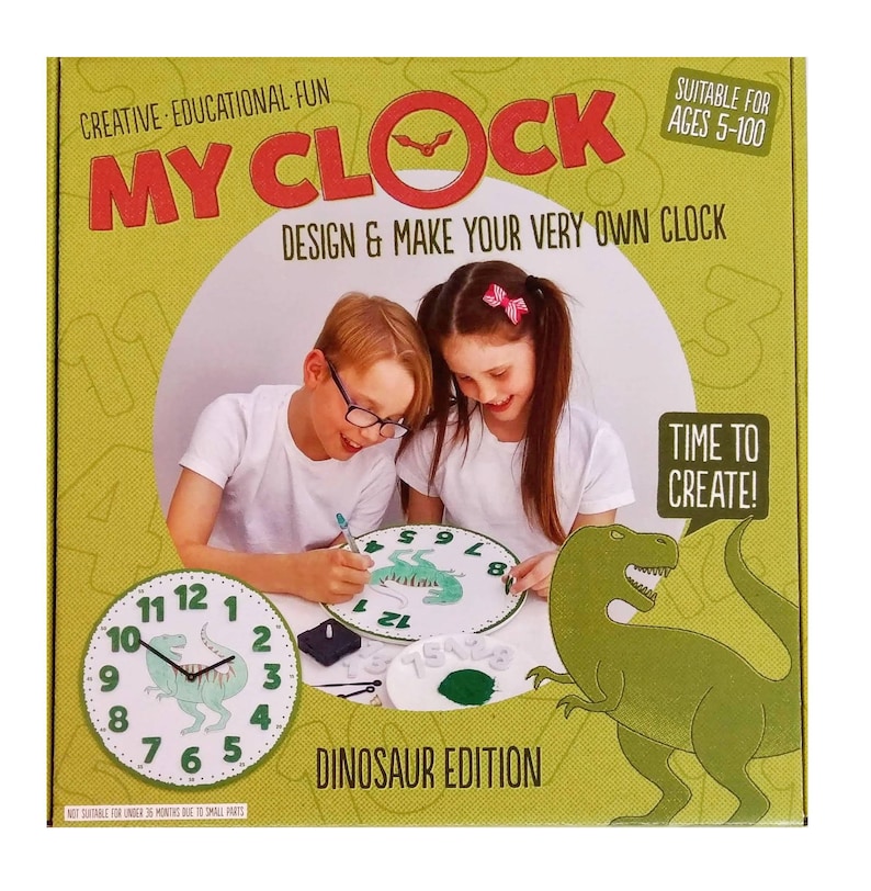 Dinosaur Clock, Clock Kit, Craft Kit, Crafts for Kids, Crafts for ...