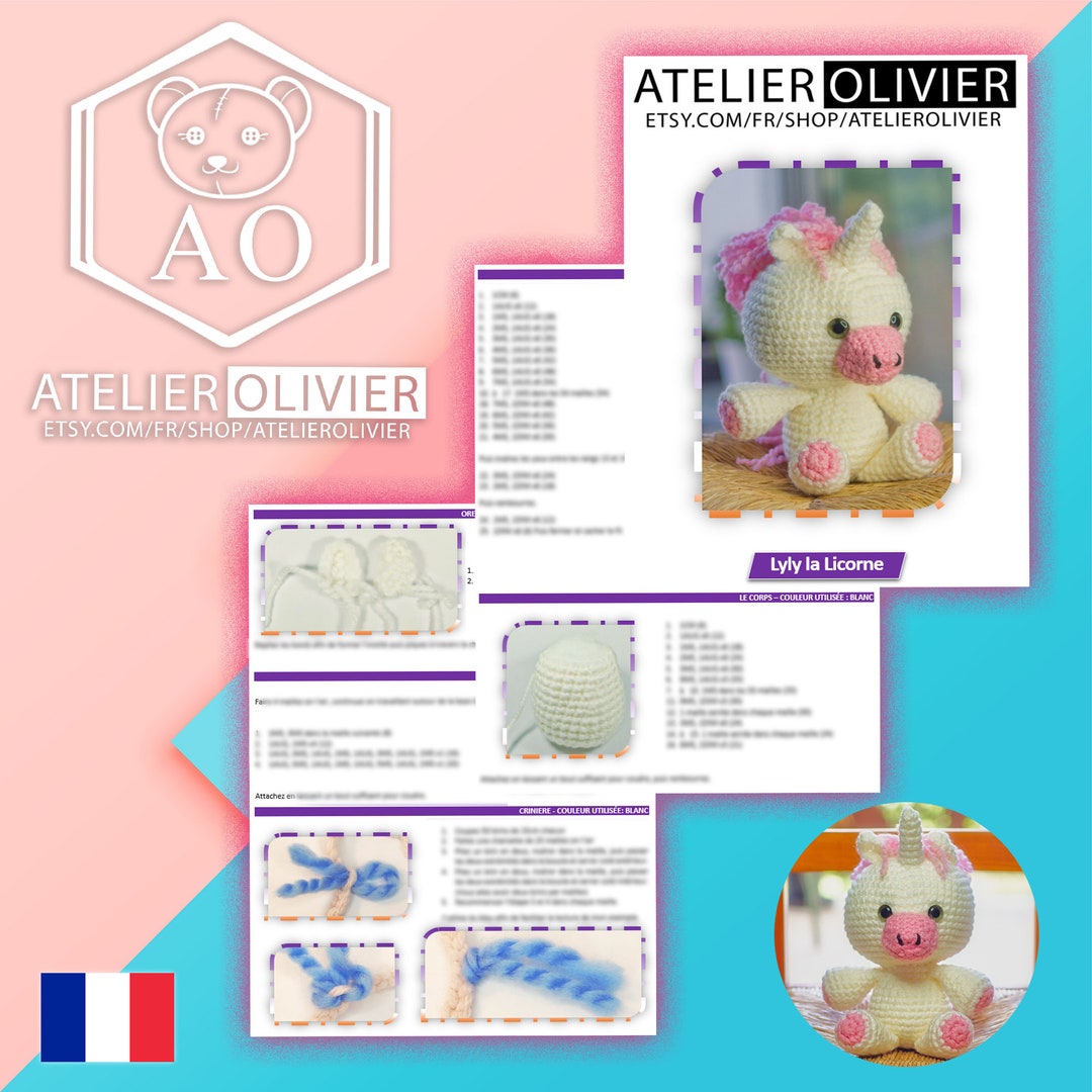 Unicorn Lyly - Amigurumi Pattern - Crochet Pattern FR - Pattern Unicorn ...