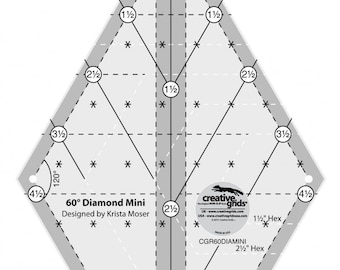 Creative Grids 60 Degree Mini Diamond Ruler CGR60DIAMINI free Shipping ...