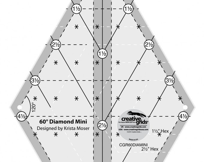 Creative Grids 60 Degree Mini Diamond Ruler CGR60DIAMINI - Etsy
