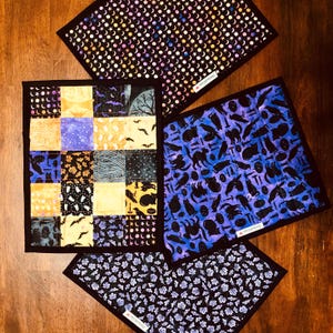 Halloween Spooky Hallow Patchwork Snack Mat, Set of Two Snack Mats - Select Your Back Fabric. - Etsy
