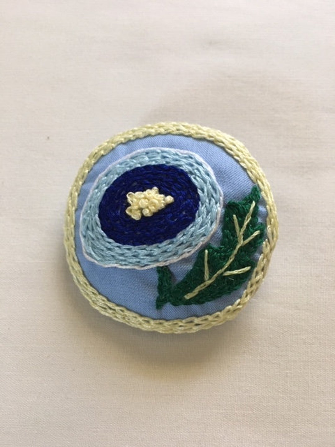 Hand Embroidered Brooch - Etsy
