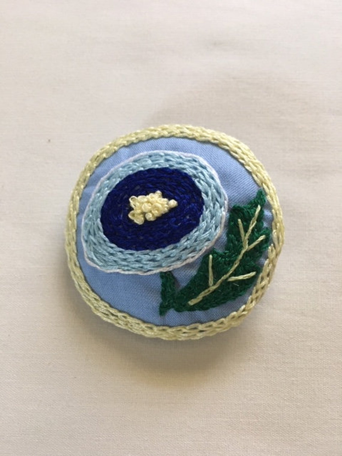 Hand Embroidered Brooch - Etsy