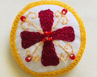 Hand Embroidered Brooch - Etsy