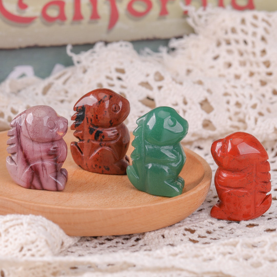 1.5 Inches Small Stone Dinosaur Carved Giftscrystal Animal - Etsy