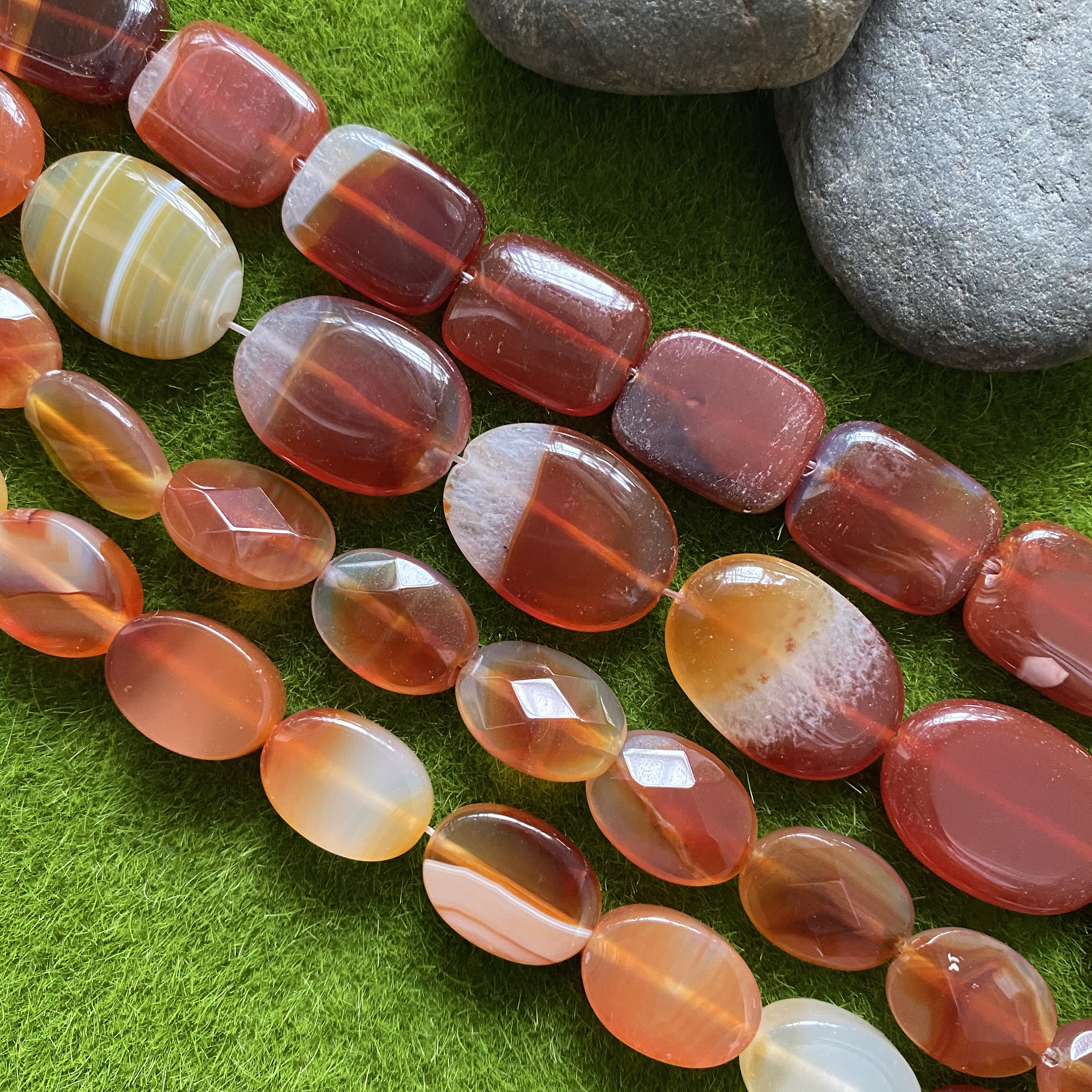 Red Carnelian Agate Gemstone Beads oval Agate Beads healing - Etsy