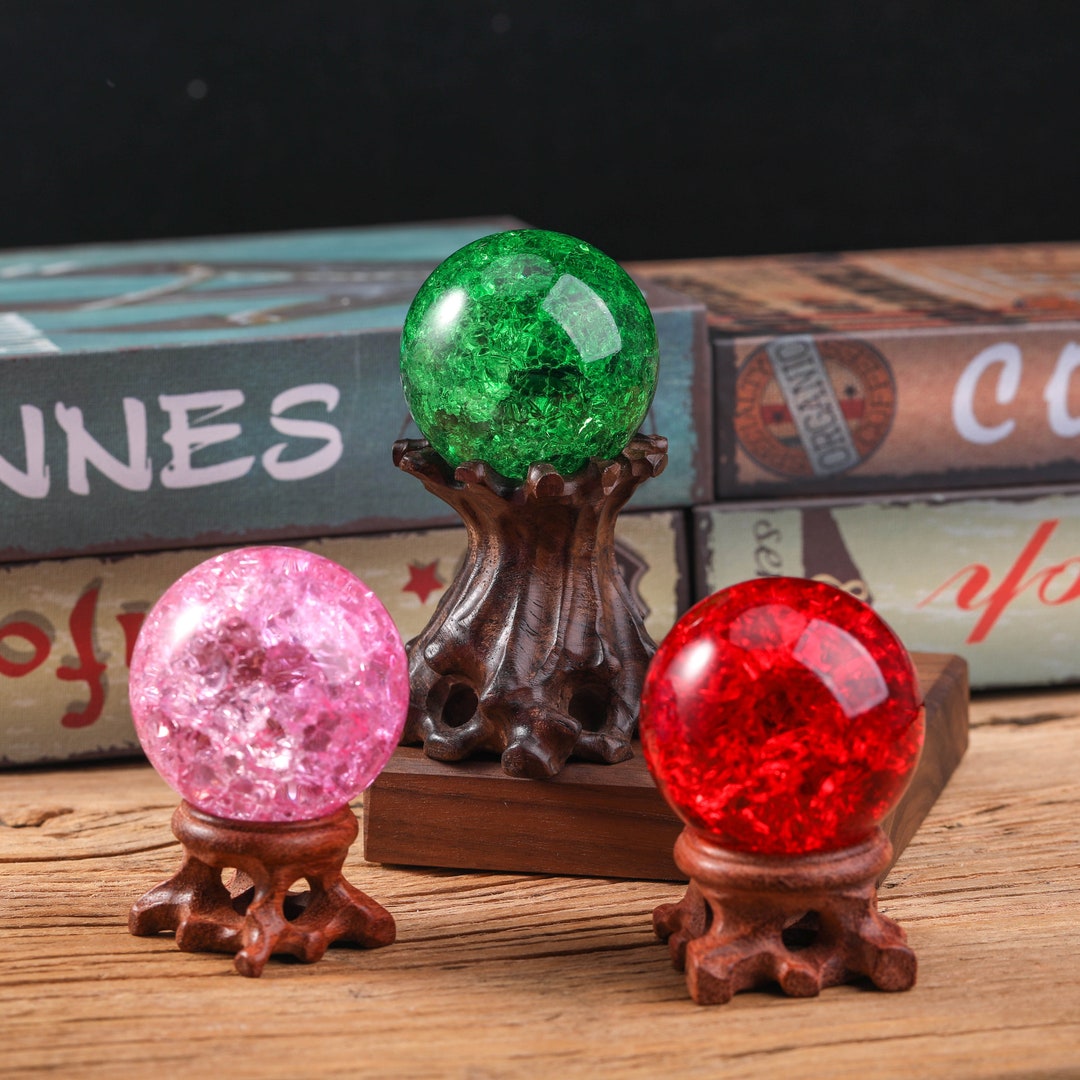 Crack Crystal Ballblue Pink Green Purple Crystal Ball50mm - Etsy
