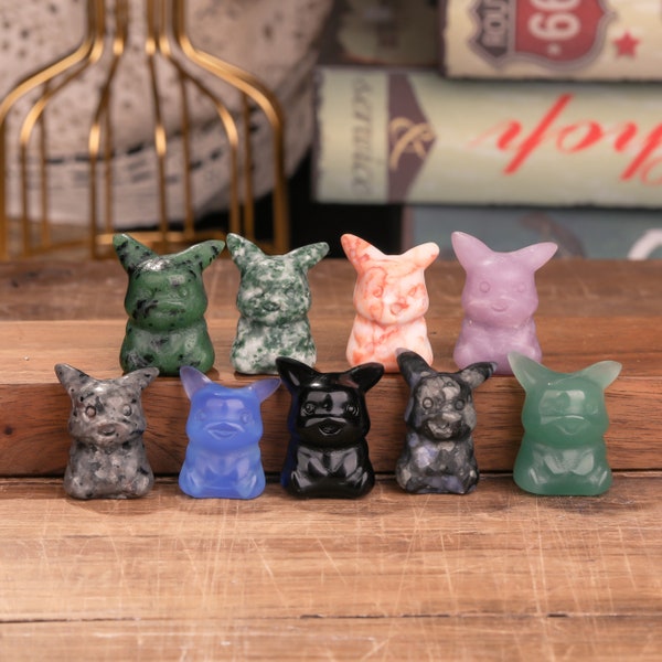 Pikachu Cartoon Crystal Healing Stone Home Decor - Etsy