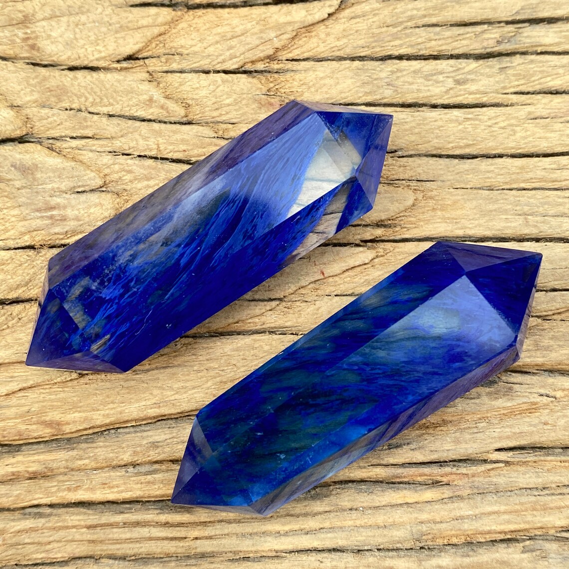 Blue Melting Stone Double Terminated Crystal Point Double | Etsy
