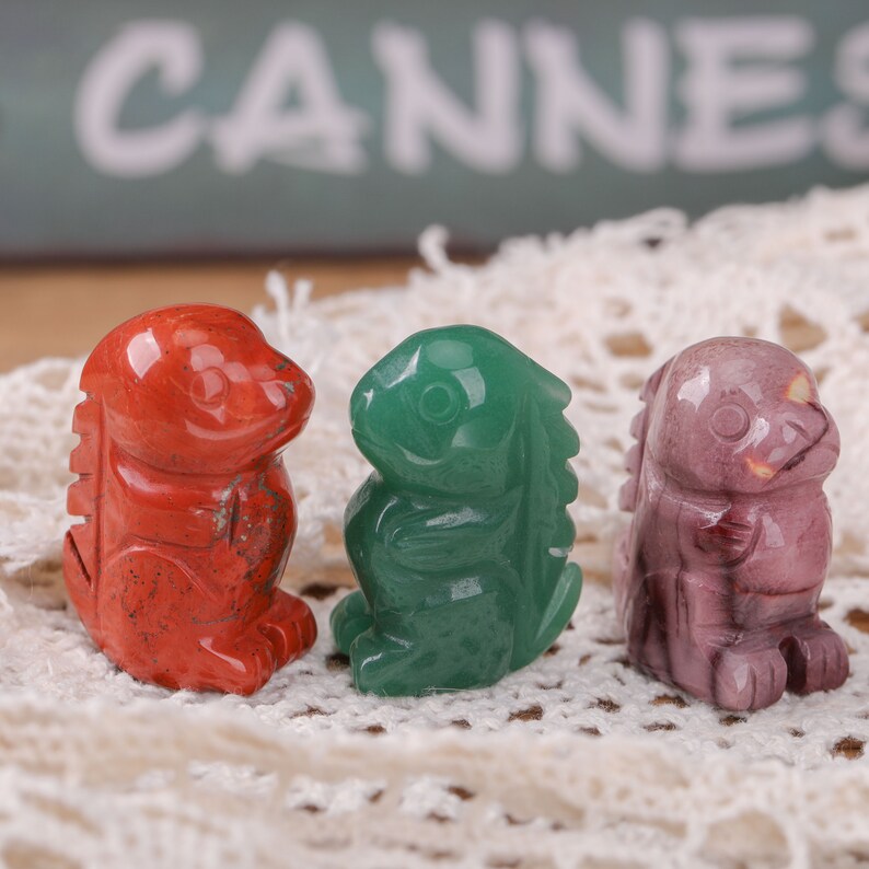 1.5 Inches Small Stone Dinosaur Carved Giftscrystal Animal - Etsy