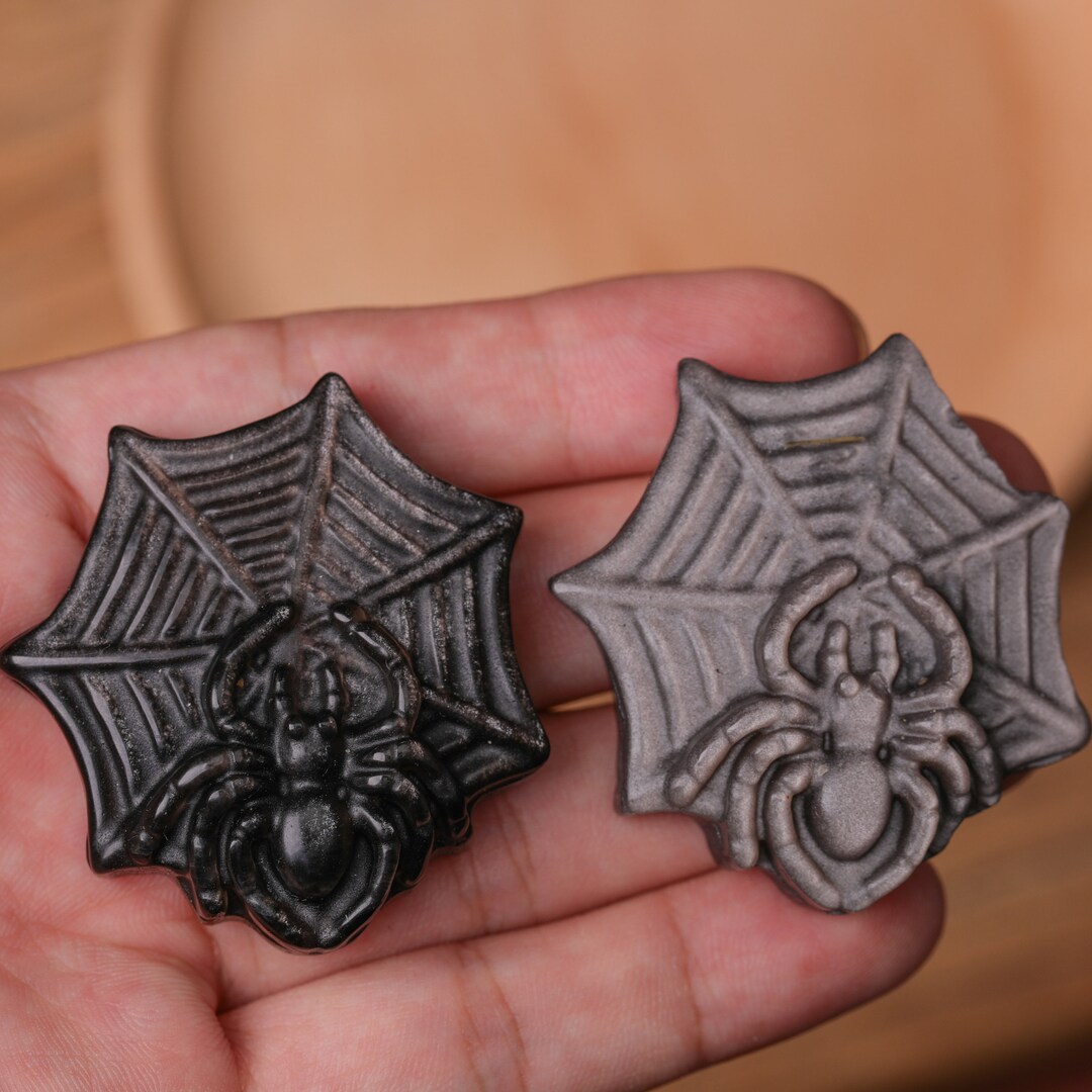 Natural Quartz Crystal Spider,gold Silver Obsidian Animal,crystal Gift ...