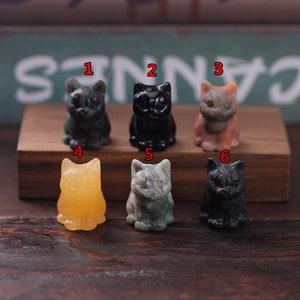 1.2 Inches Mix Quartz Mini Cute Cat,quartz Crystal Cat,home Decoration ...