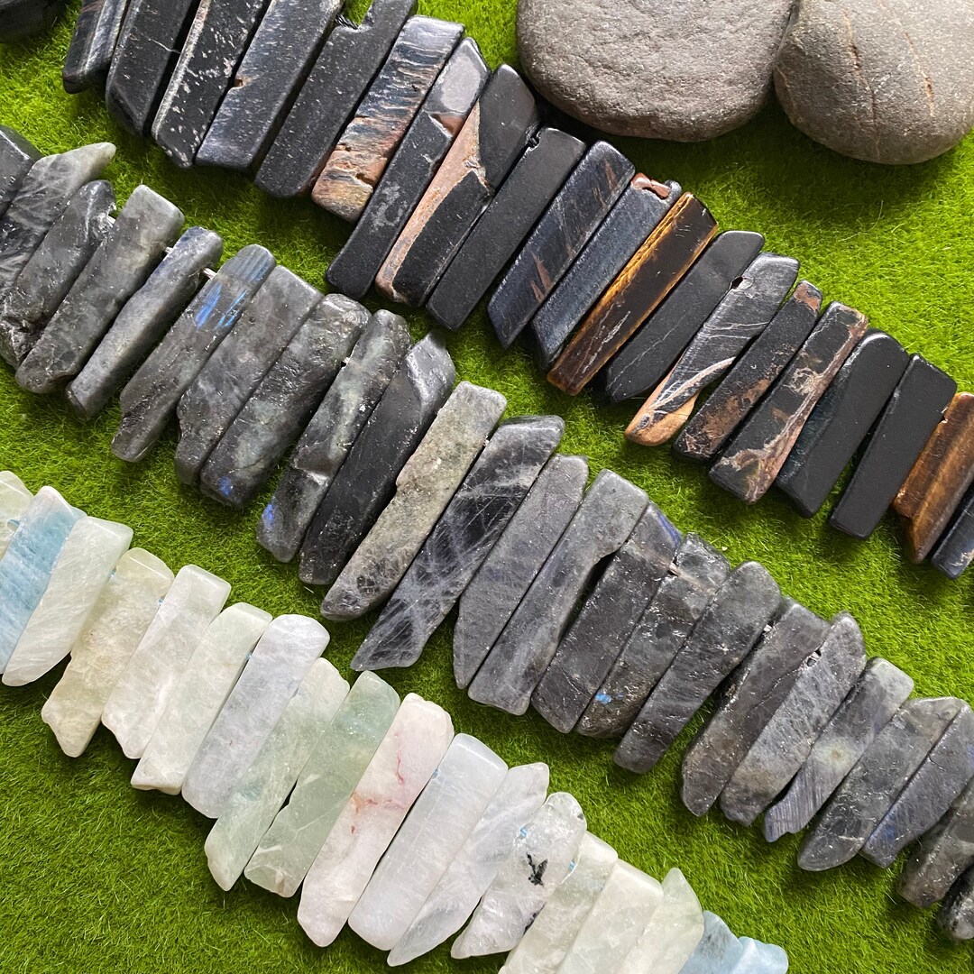 Natural Labradorite Crystal Slice Beads Bulk,black Tiger Eye Slab Beads ...