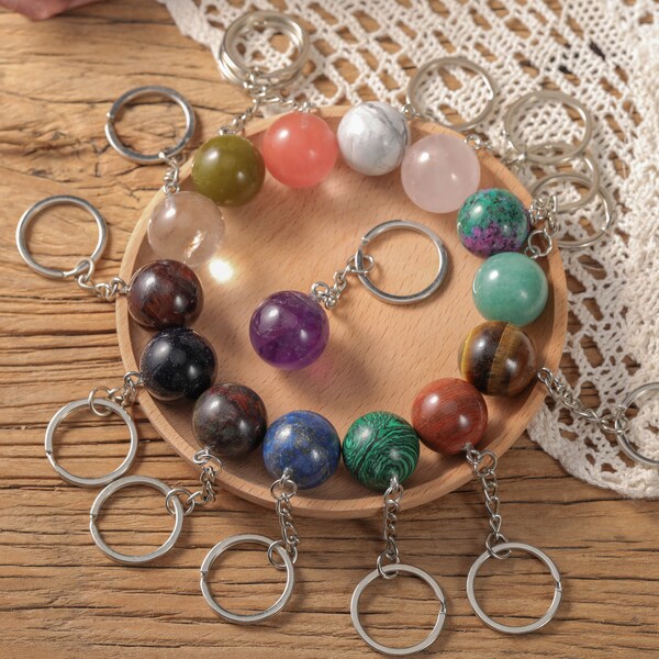 Gemstone Keychain - Etsy
