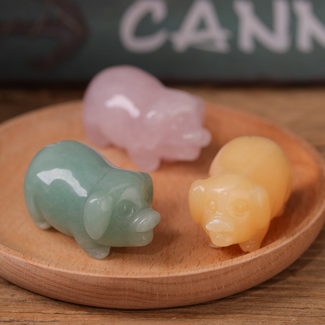 50g,crystal Blessing Pig Carving Statue,hand Carved Gemstone Pig ...