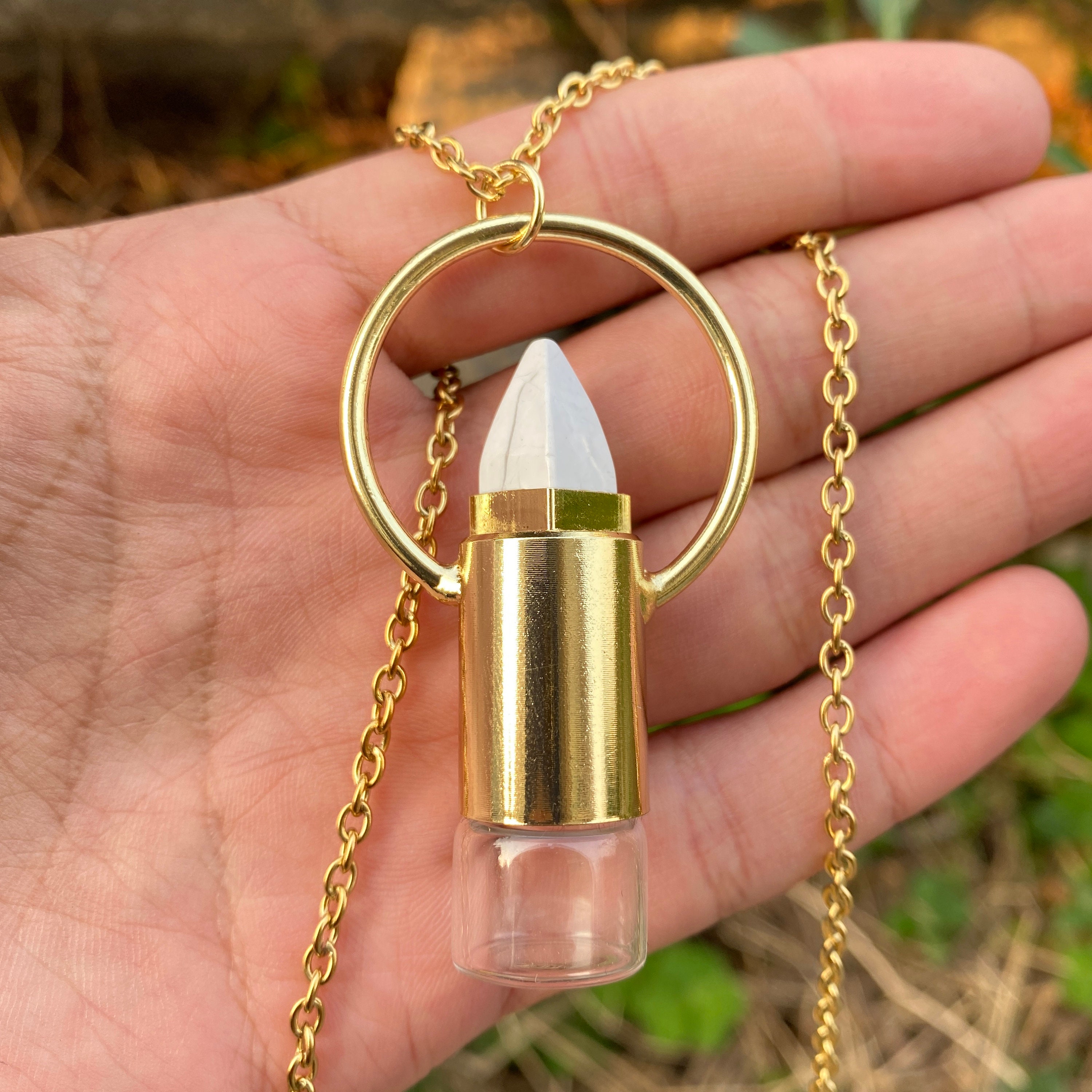 Large Perfume Bottle Necklace PendantEssential Oil | Etsy