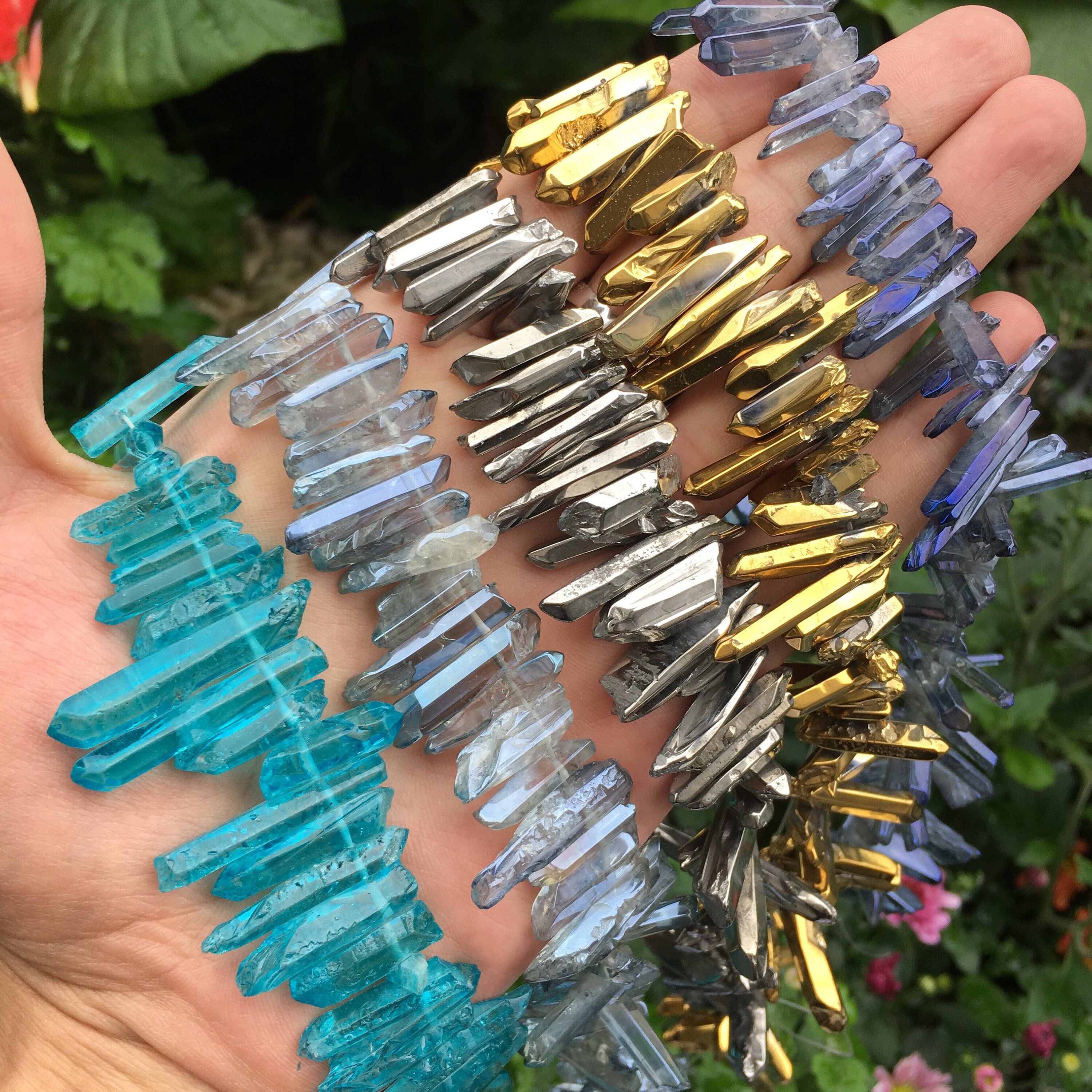 5 Mulitcolor Choice Raw Crystal Points Raw Quartz Point Beads - Etsy