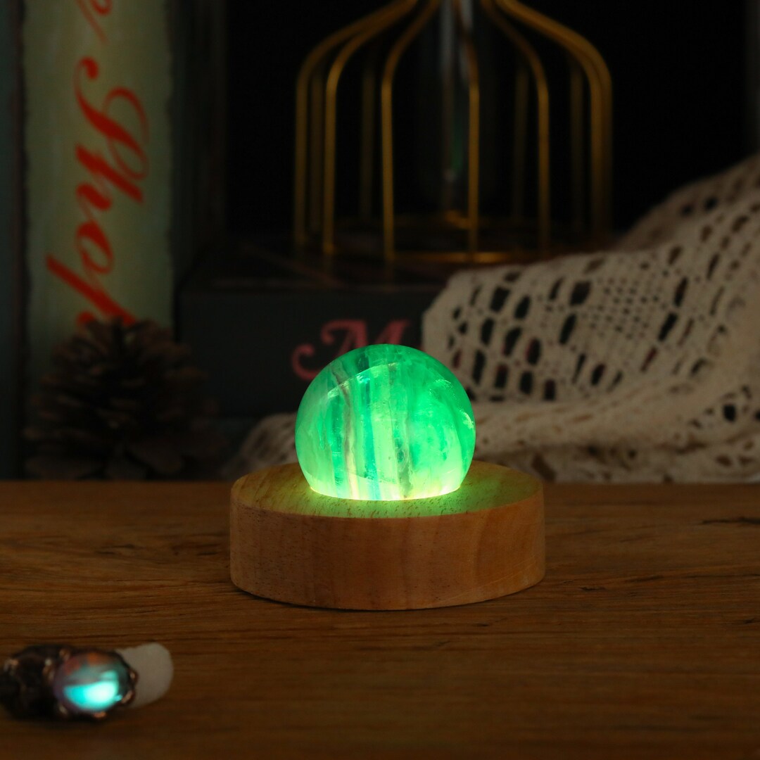 Crystal Lamp.round Ball Fluorite Lamp Decor.quartz Crystal Night Light ...