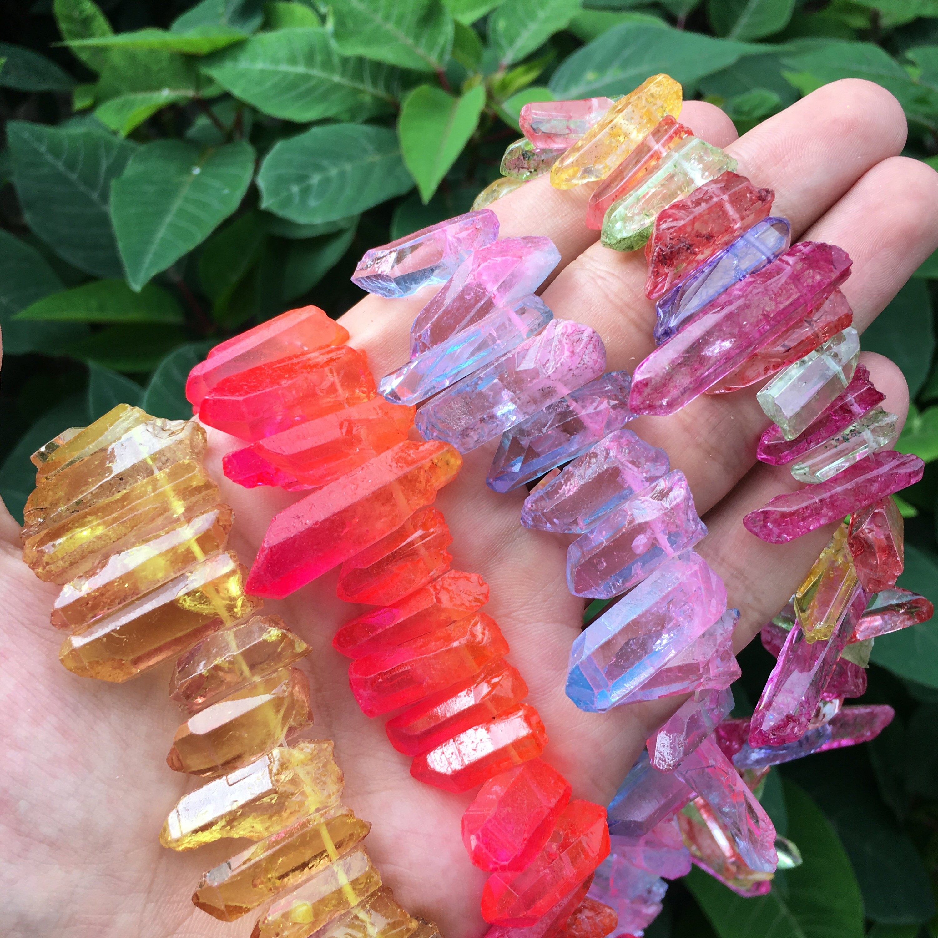 Various Lengths Smoky Quartz Points Raw Gradient Crystal Point Beads ...