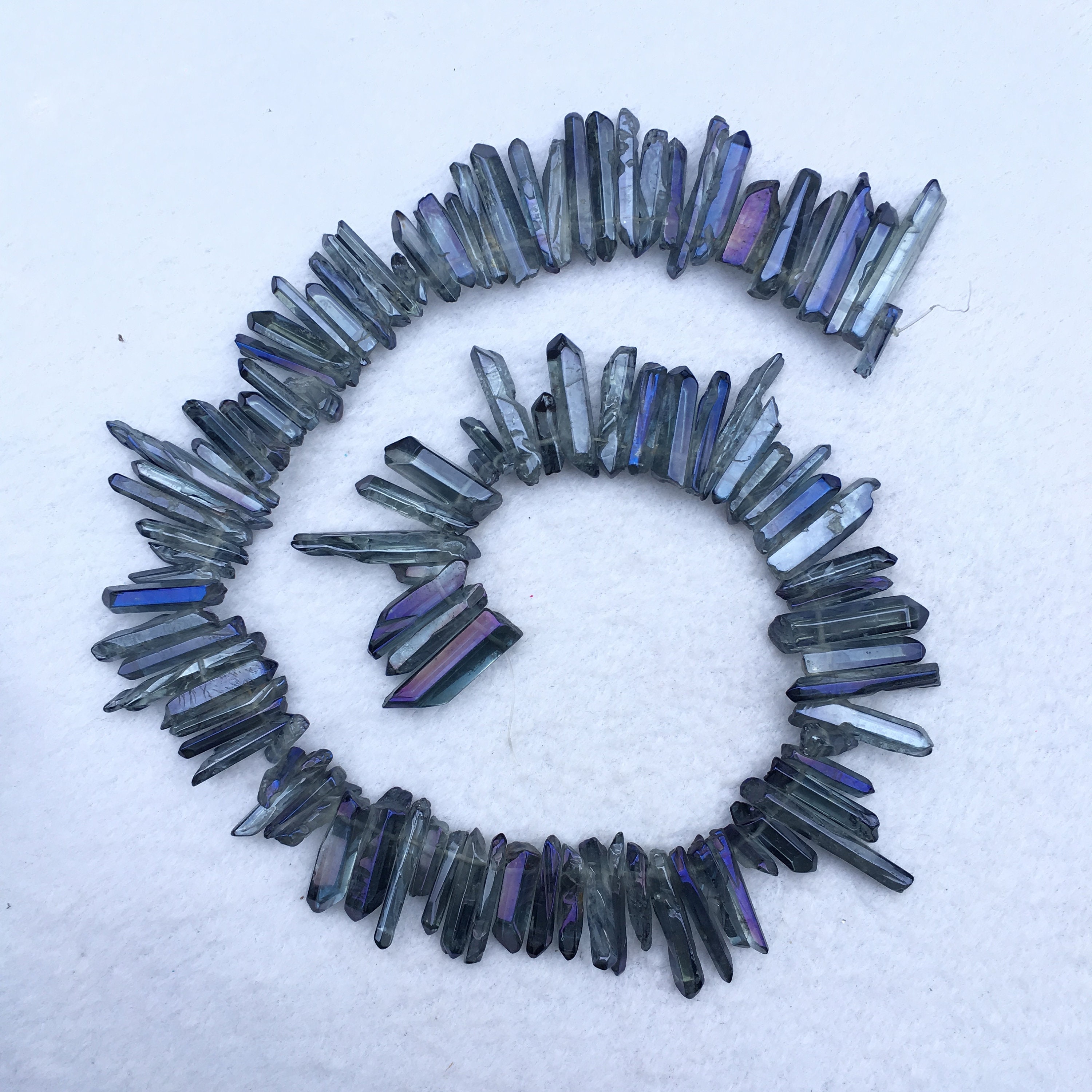 5 Mulitcolor Choice Raw Crystal Points Raw Quartz Point Beads - Etsy