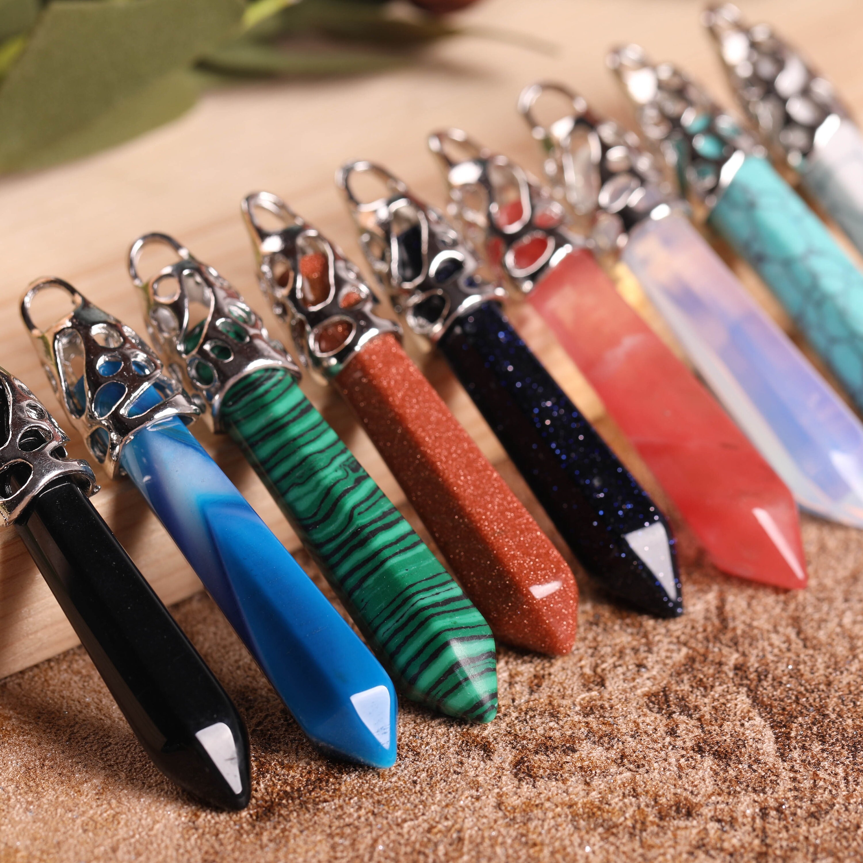 Retro Silver Pendant Cap quartz Point Pendant Gemstone - Etsy