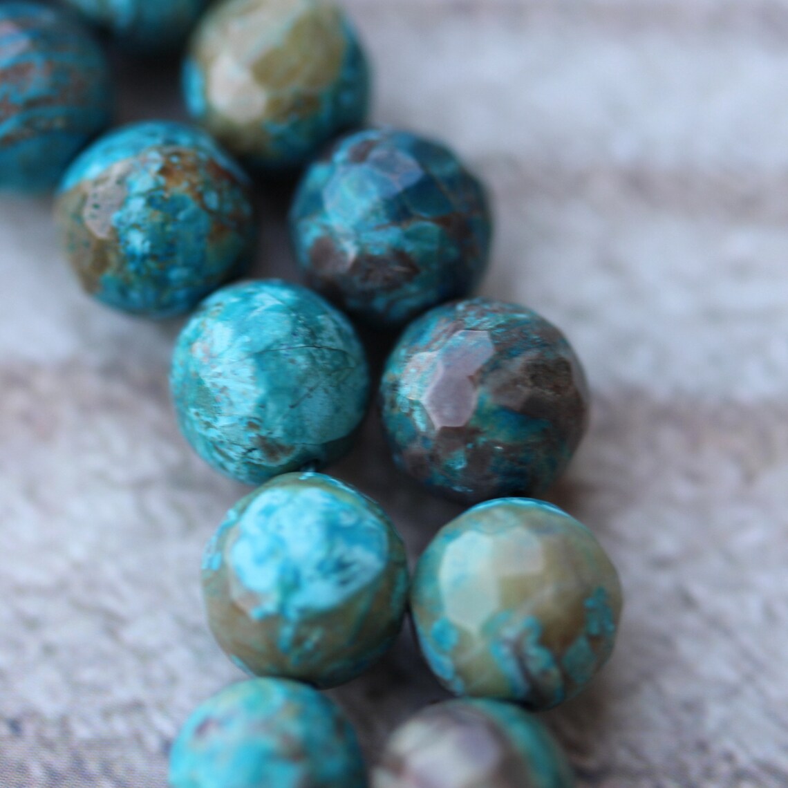 Natural Ocean Jasper faceted Round DIY Beads Ocean Jasper - Etsy