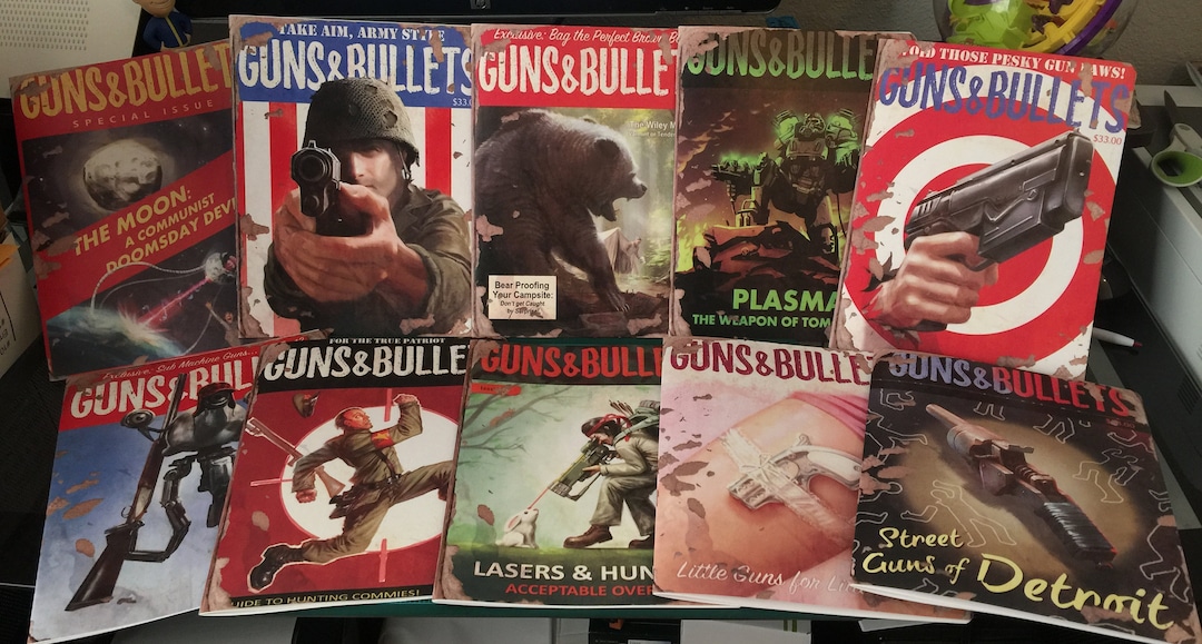 Un-official Handmade Fallout 4 COMPLETE SET of Guns & Bullets Magazines ...