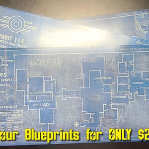 Un-official Handmade Fallout 4 Vault-tec Blueprints - Etsy