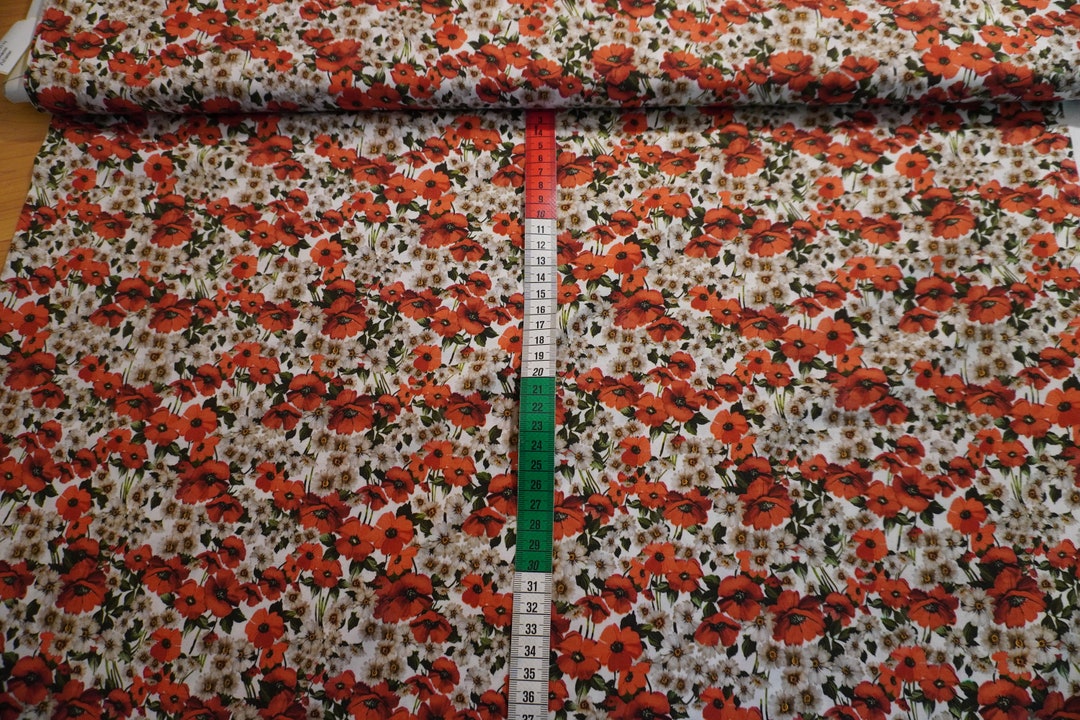 Stretch Viscose Fabric POPPY FLOWER Viscose/elastane - Etsy
