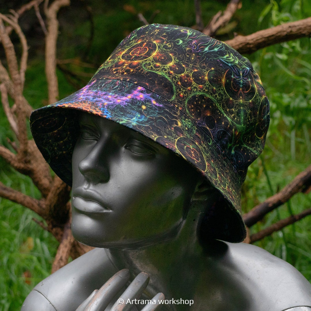 UV Active Panama Psychedelic Hat Fractal Pattern Universe Mind Psyart ...