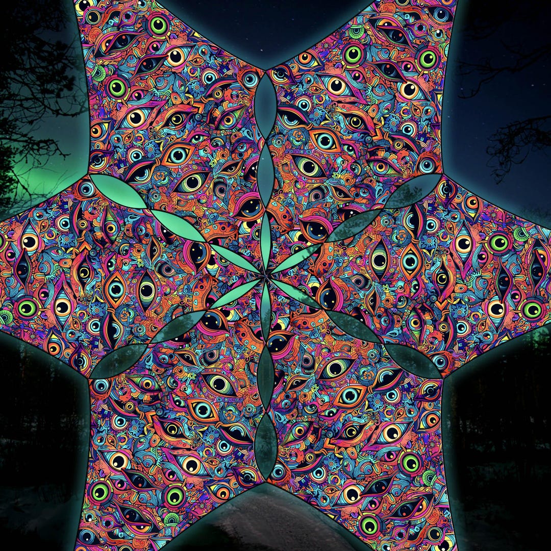 Halloween Canopy Blacklight UV Active All Eyes on Me - Ceiling Decor ...