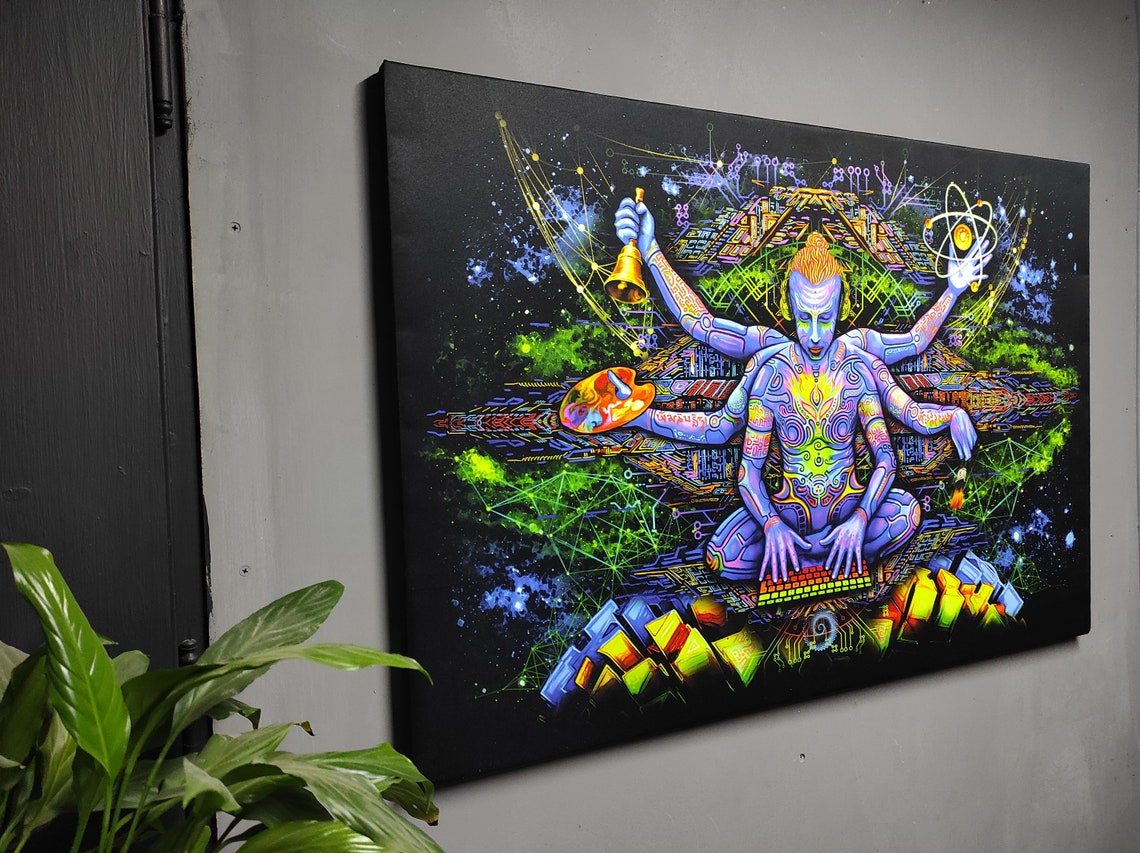 Psy Backdrop shiva Contemporary UV Blacklight - Etsy