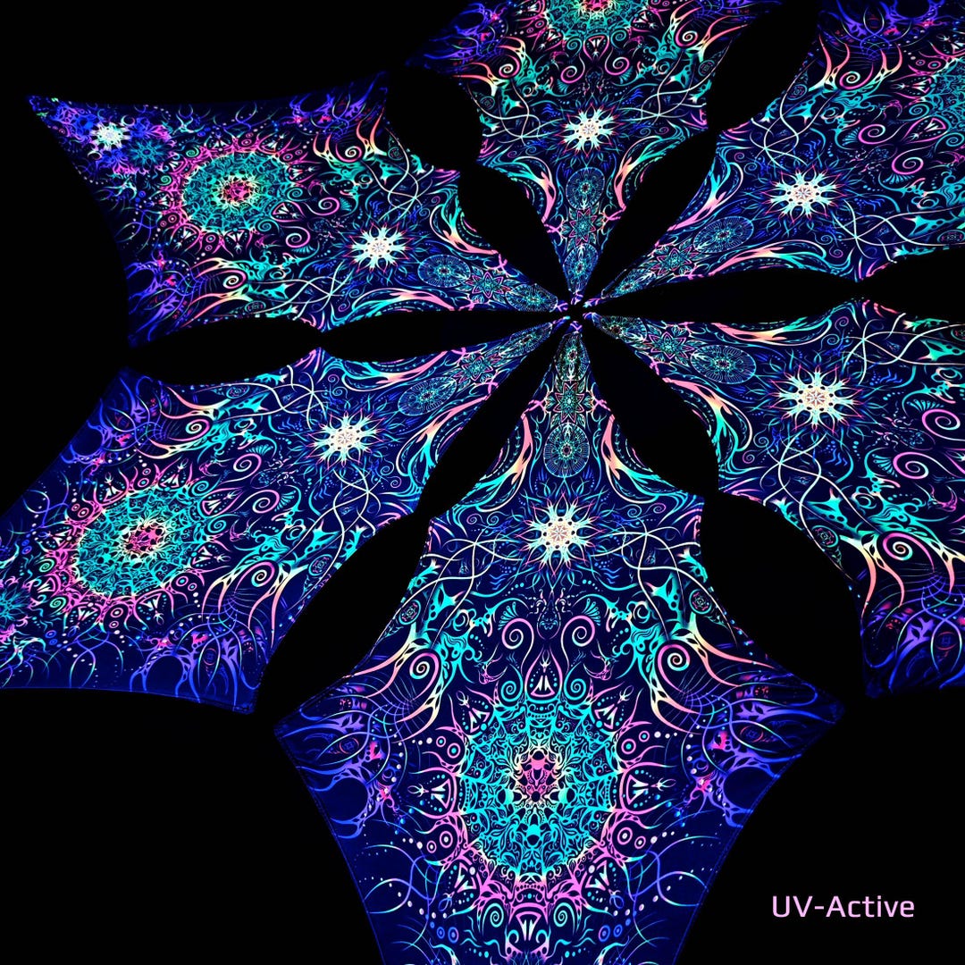 UV Blacklight Canopy : Psychedelic Trance Decor - Star 12 - Ceiling ...