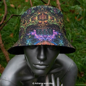 UV Active Panama Psychedelic Hat Fractal Pattern Universe Mind Psyart ...