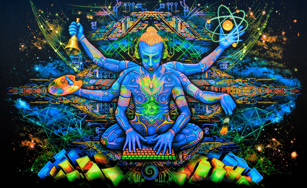 UV Backdrop: Shiva - Blacklight Fluorescent Psychedelic Sacred Geometry ...