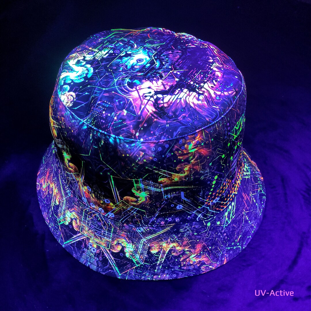 UV Active Bucket Hat Hallucinations of the Buddha Psychedelic Panama ...