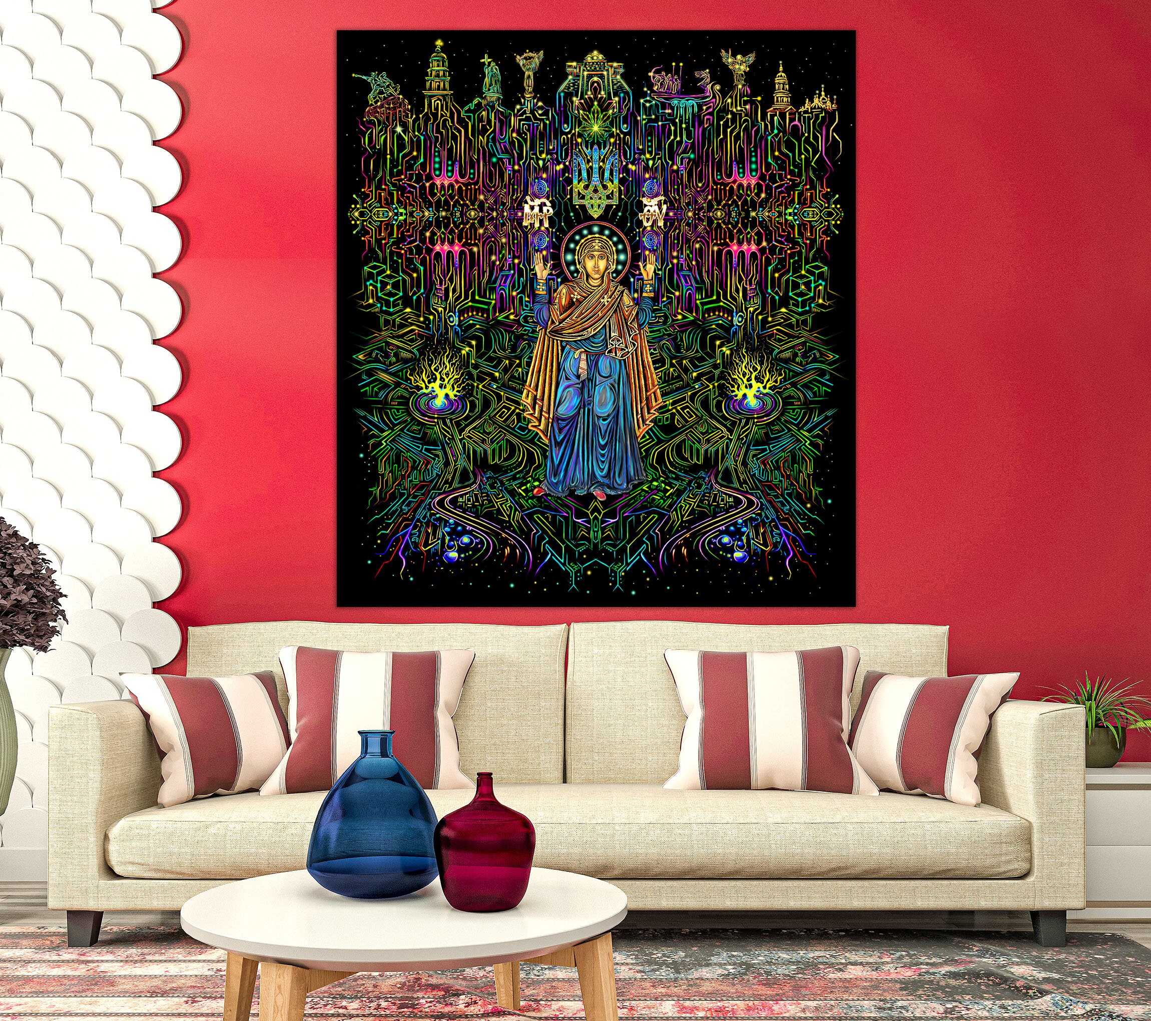 UV Backdrop : Virgin Mary Oranta - Backlight Active Psychedelic ...