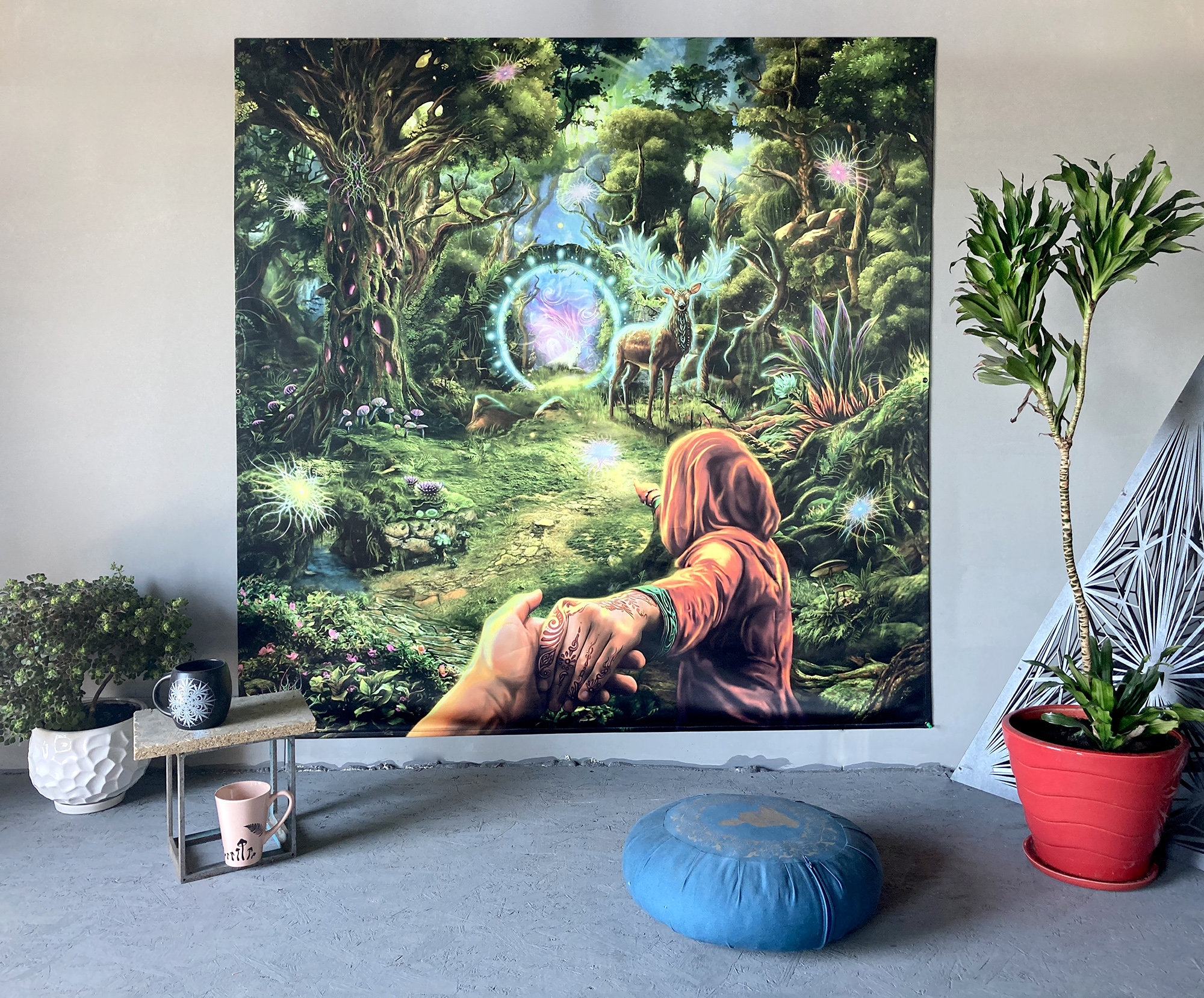 UV Psy Backdrop : Forest Portal - Active Blacklight Tapestry ...