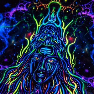 Psy Backdrop "shiva - Mountain of Light" UV Blacklight Active ...