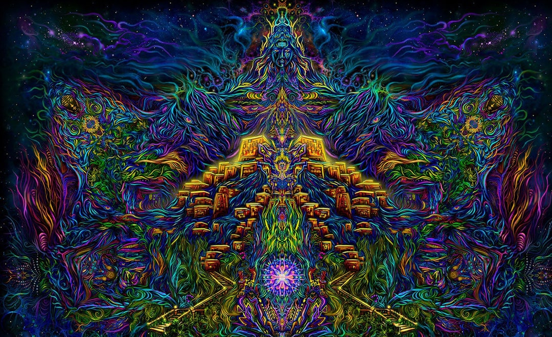 Psy Backdrop "shiva - Mountain of Light" UV Blacklight Active ...