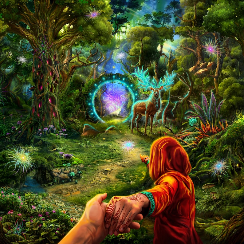 UV Psy Backdrop : Forest Portal - Active Blacklight Tapestry ...