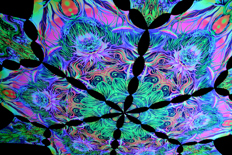 Canopy Blacklight UV Active Flower Ceiling Decor Lycra - Etsy
