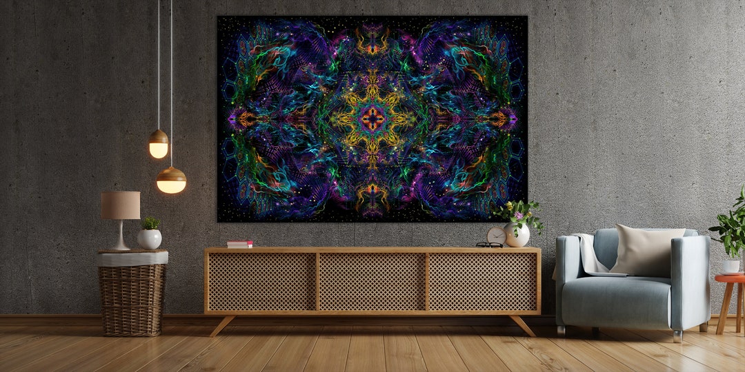 Psy Backdrop : Yantra of the Universe - Psychedelic Decor - Blacklight ...