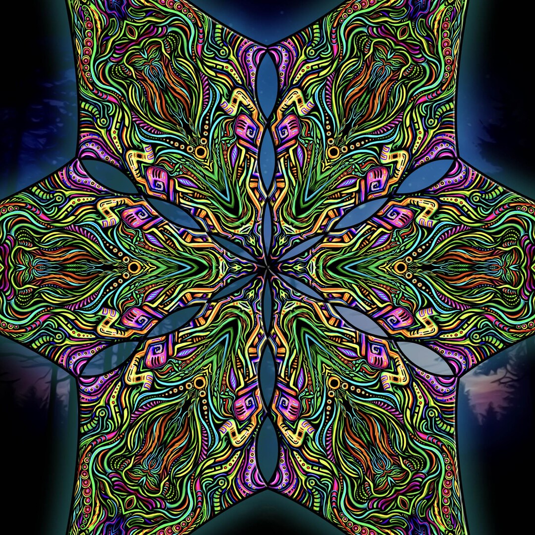 Canopy Blacklight UV Active:green Monk - Ceiling Decor Psytrance Party ...