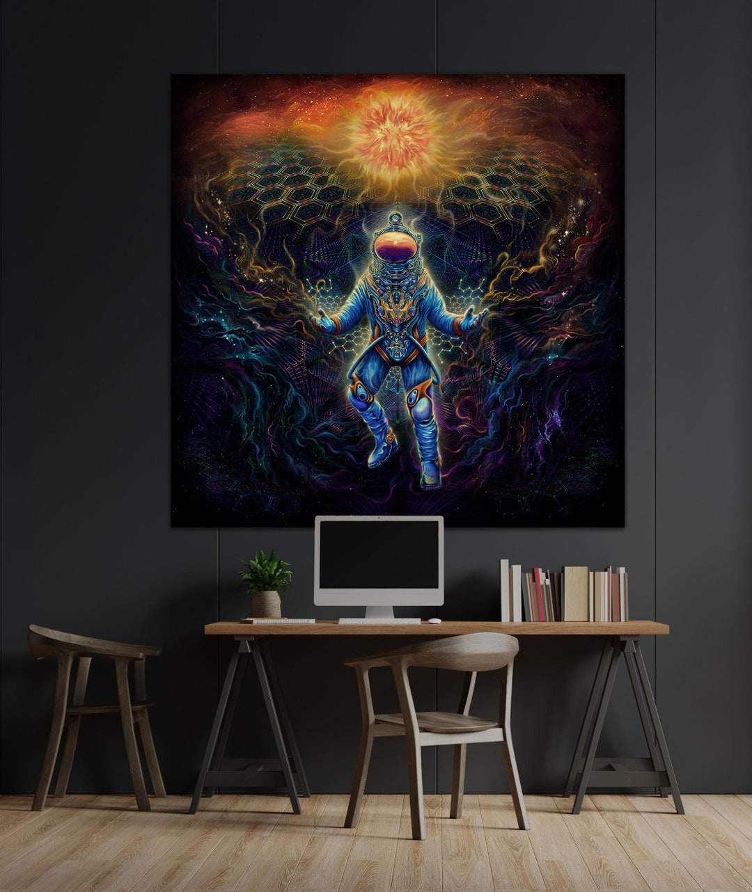 UV Backdrop : Brahman Astronaut - Blacklight Psychedelic Art - Sacred ...
