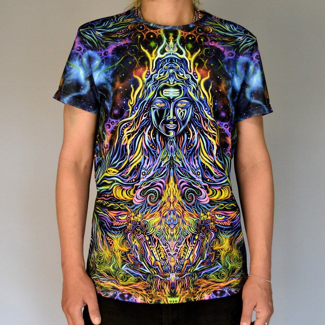 Psy T-shirt Blacklight UV Active Shiva Longsleeve Hoodie Festival Party ...